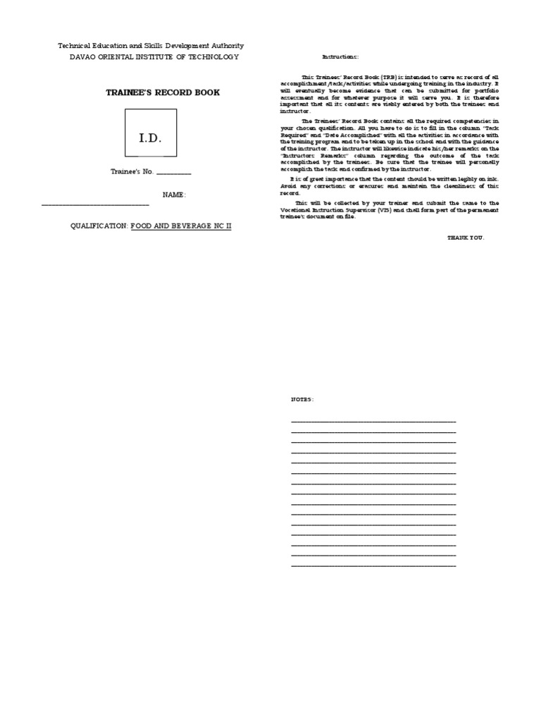 Trainers Record Book | PDF | Occupational Safety And Health | Risk