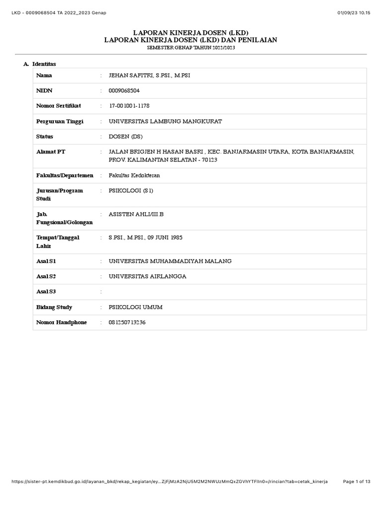 LKD - 0009068504 TA 2022 - 2023 Genap | PDF