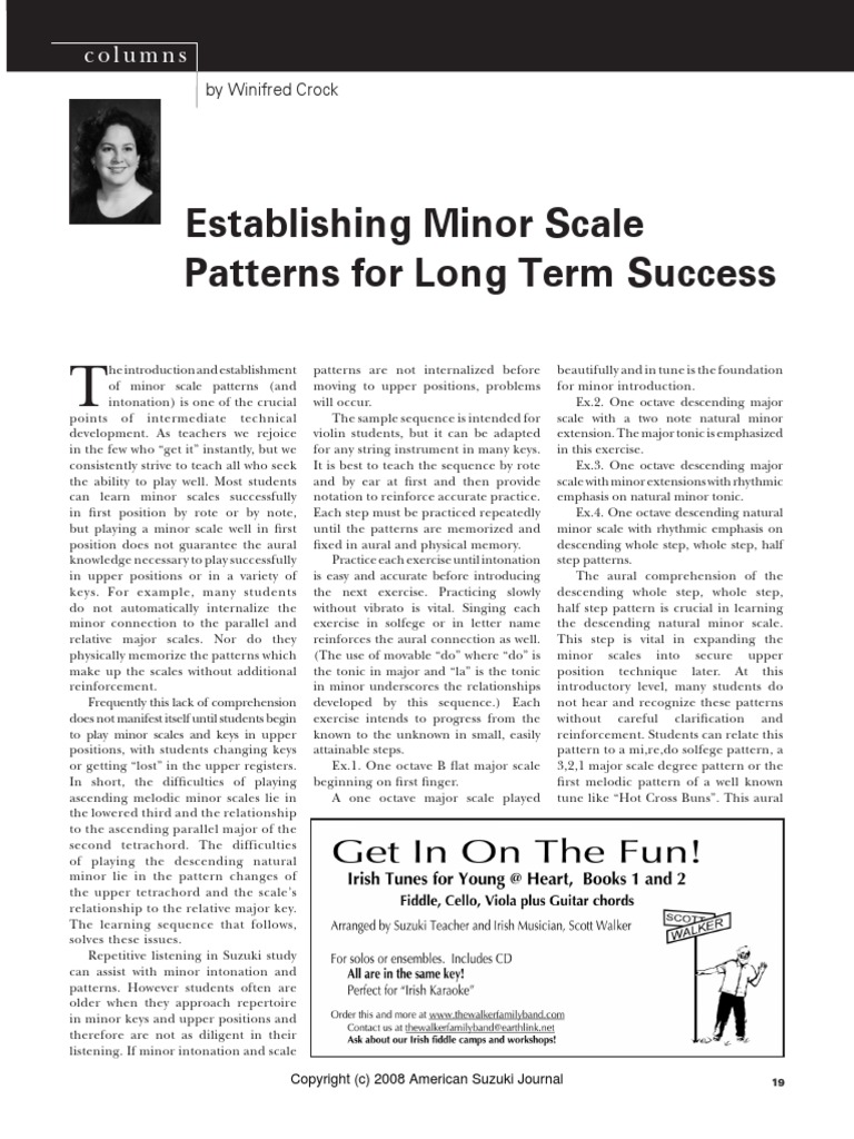 Asj Establishing Minor Scale Patterns | PDF | Scale (Music) | Minor Scale