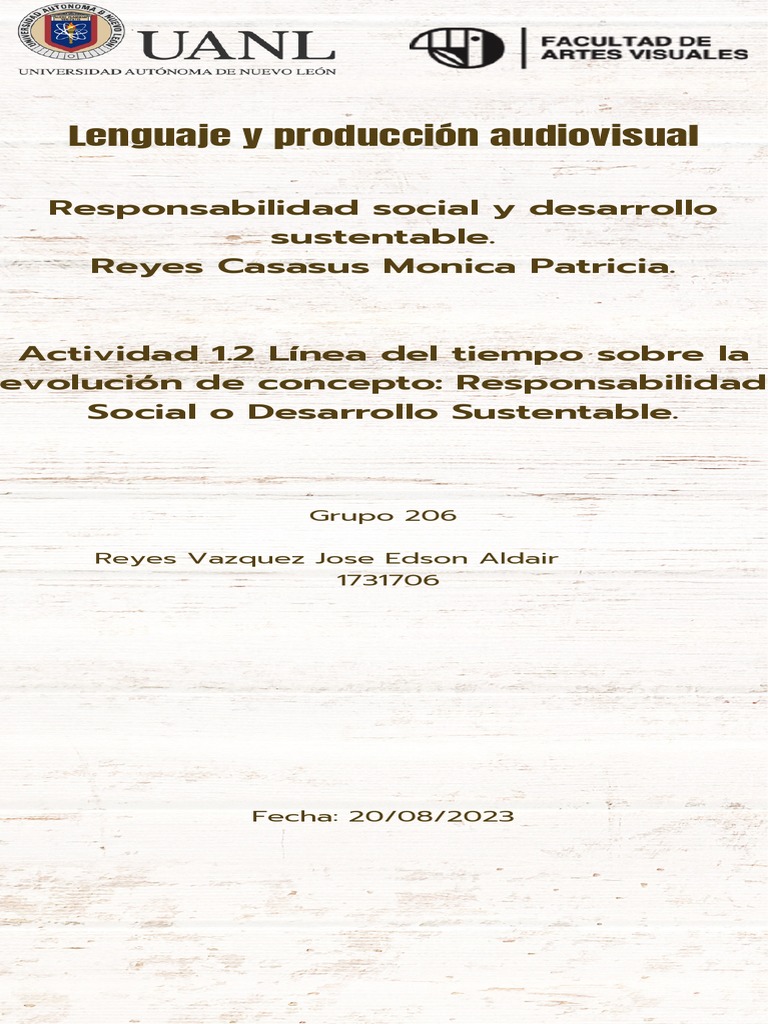 Actividad 1.2 Línea Del Tiempo Sobre La Evolución de Concepto: Responsabilidad Social o ...