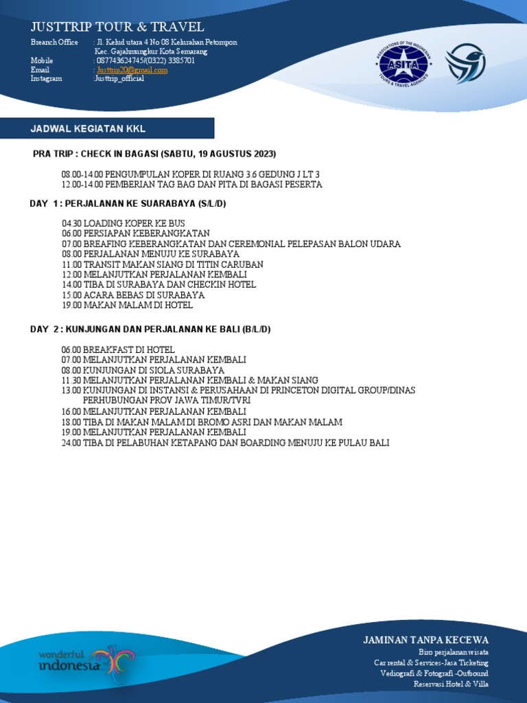RUNDOWN KKL SBY-BALI SI UMK KUDUS - Compress | PDF
