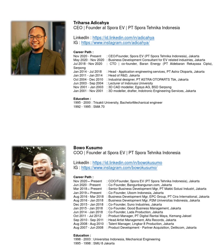Profile Founder Spora EV | PDF