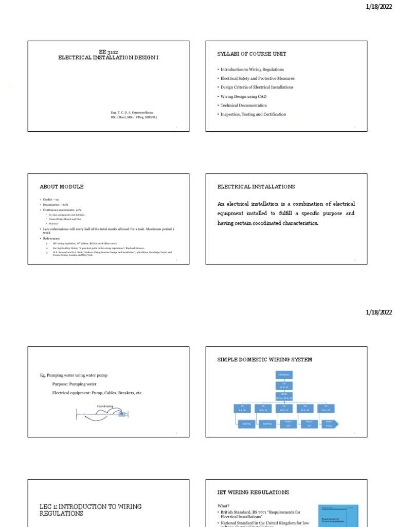 Electrical Installation Design Overview | PDF | Electrical Wiring ...