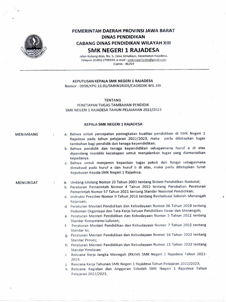 SK PBM 2022-2023 - Wiwin Yulia | PDF