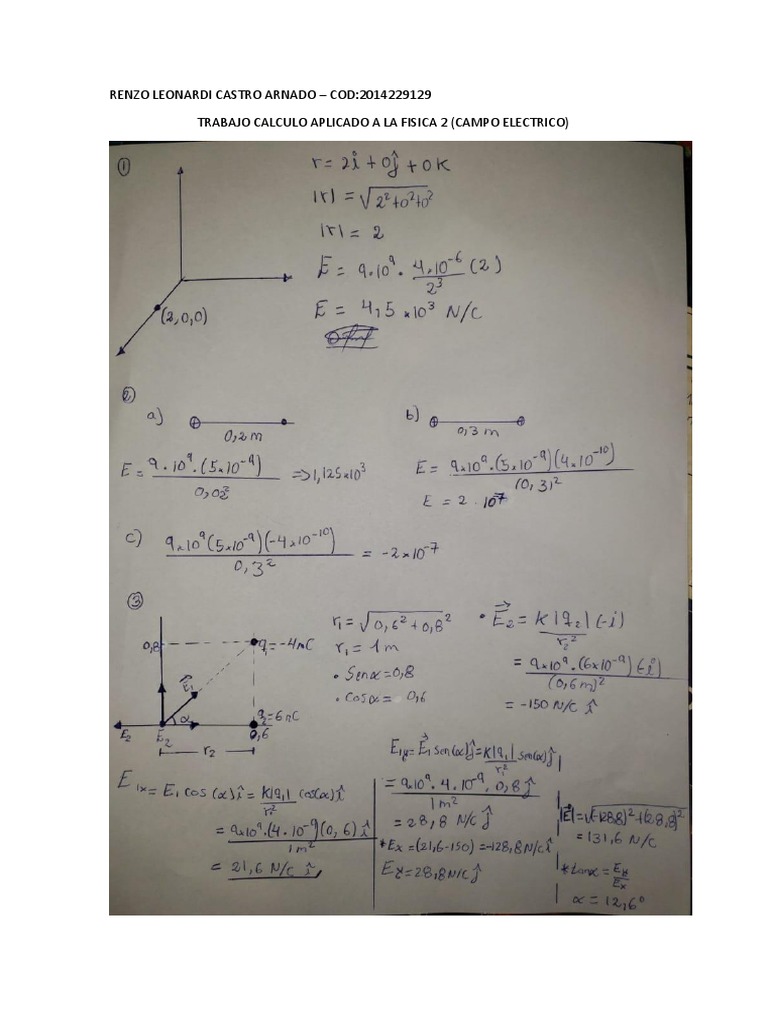Tarea Campo Electrico | PDF