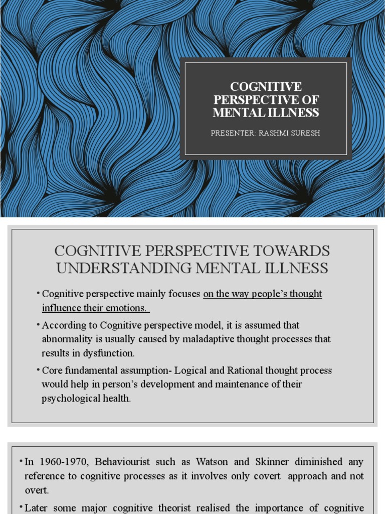 Cognitive Perspective of Mental Illness | PDF