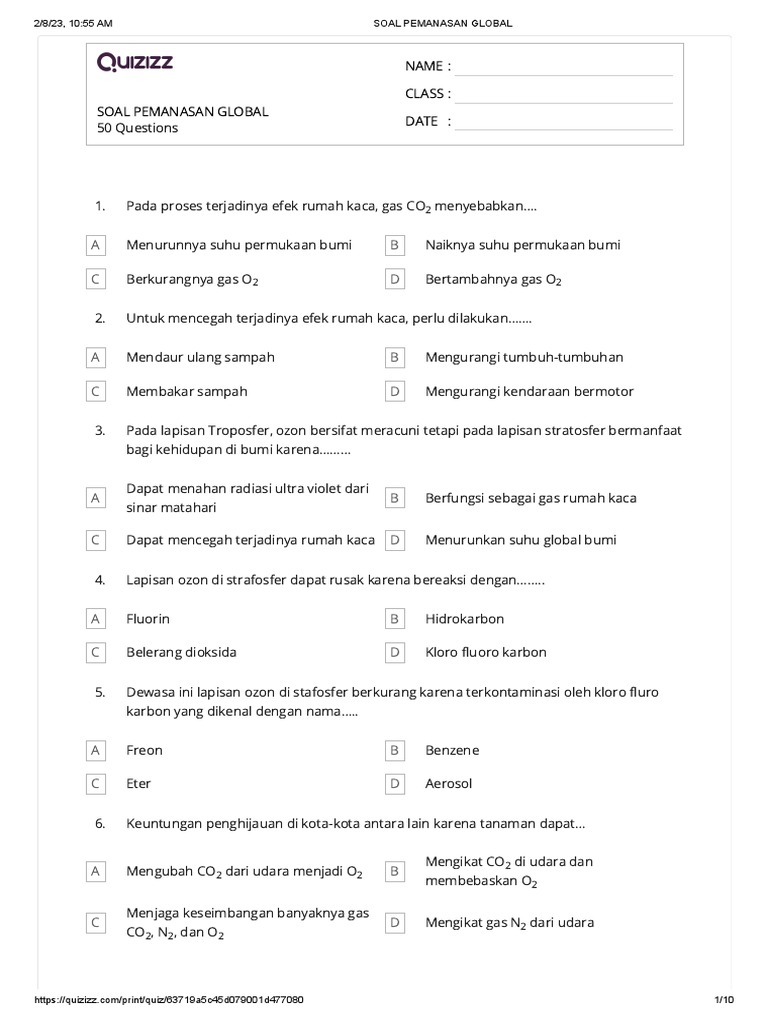 Soal Pemanasan Global | PDF