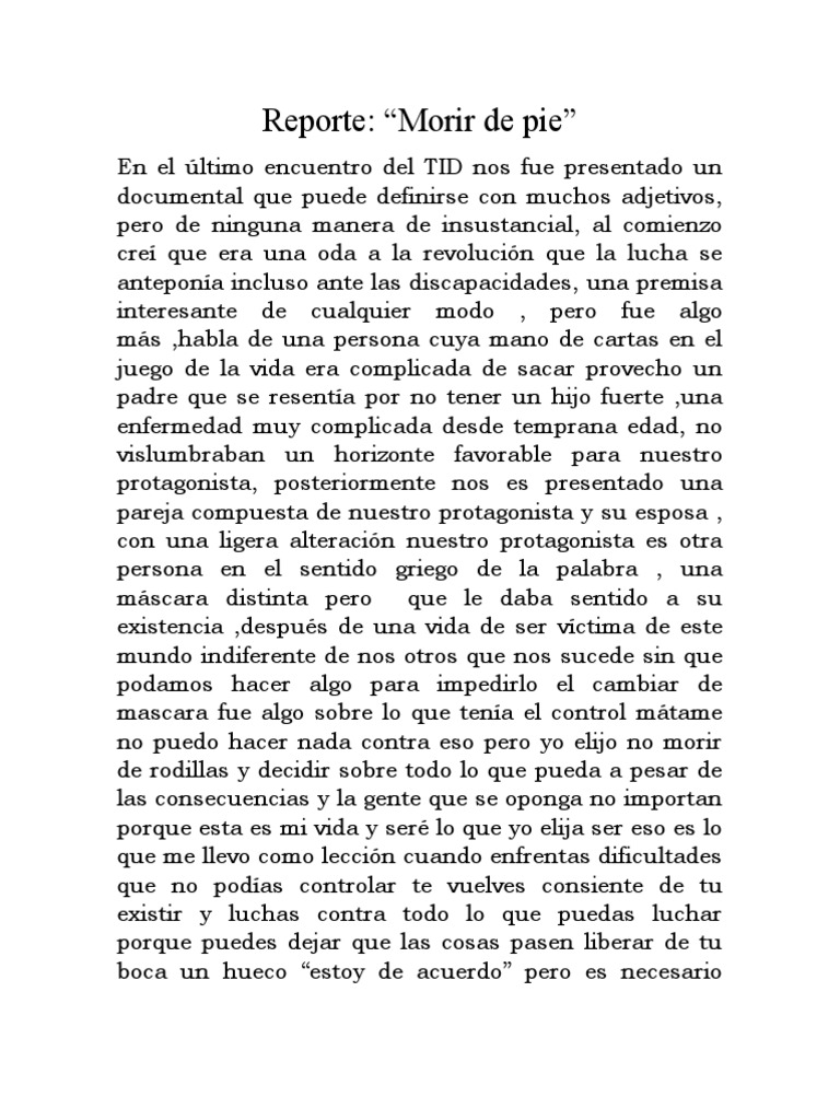 Morir de Pie | PDF