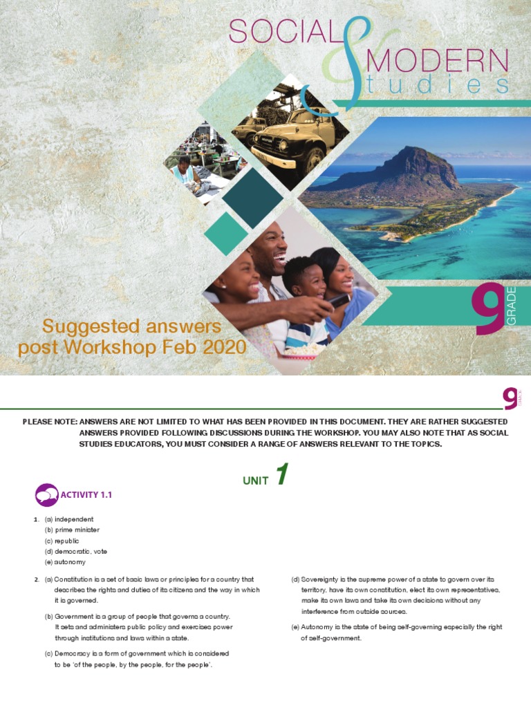 SMS Grade 9 Suggested Answers Post Workshop Feb 2020 - HD | PDF ...