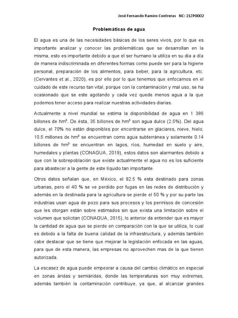 Problemáticas de Agua | PDF | Agua | Escasez de agua