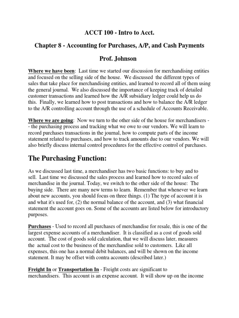 Chapter 8 Handout | PDF