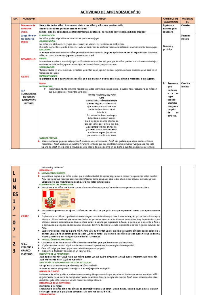 Uda N°8 Mes de Julio Del 17 Al 21 de Julio | PDF | Perú | Aprendizaje