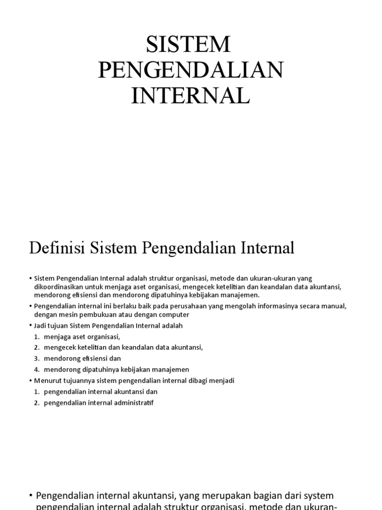 Karakteristik Sistem Pengendalian Internal | PDF