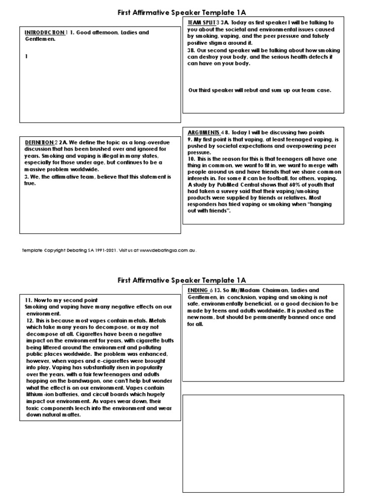 Speech-Structure-Template-Cue-Card-Format PDF | Download Free PDF ...