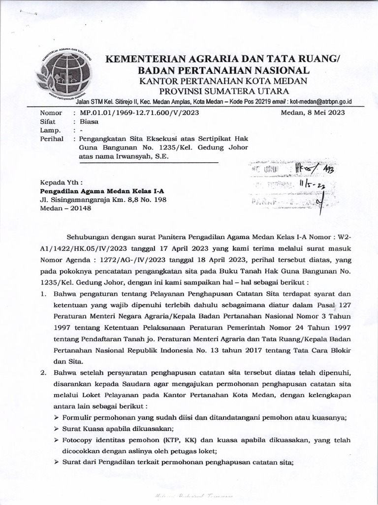 Persayaratan Pengangkatan Sita | PDF