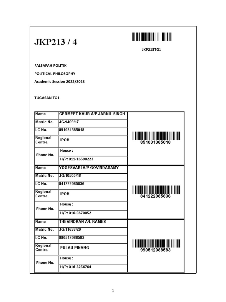 JKP 213 - Final . | PDF | Politik | Ilmu Sosial
