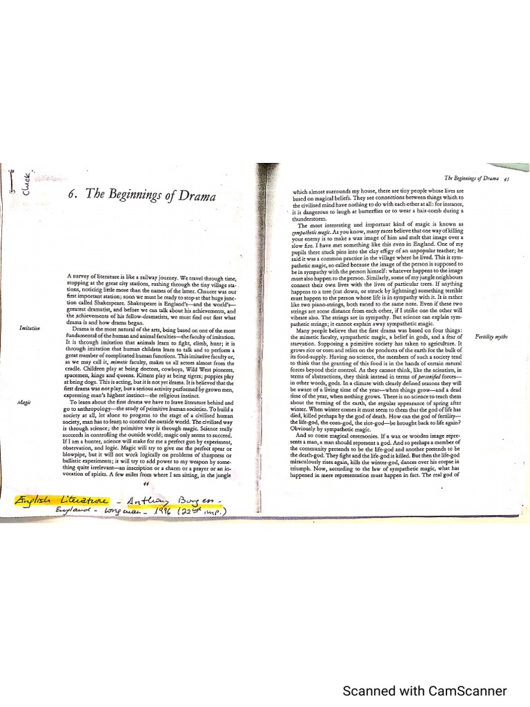 The Beginning of Drama by A. Burgess | PDF