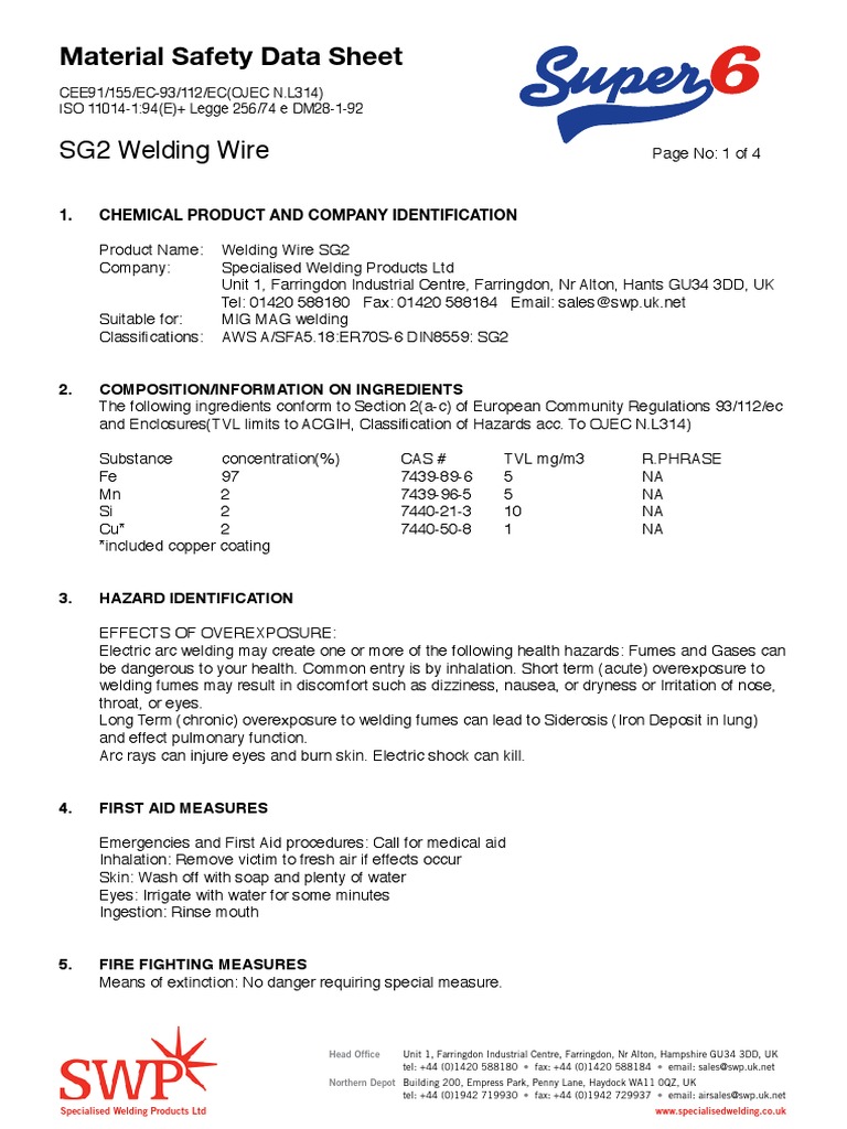 Welding Wire SG2 | PDF | Welding | Construction