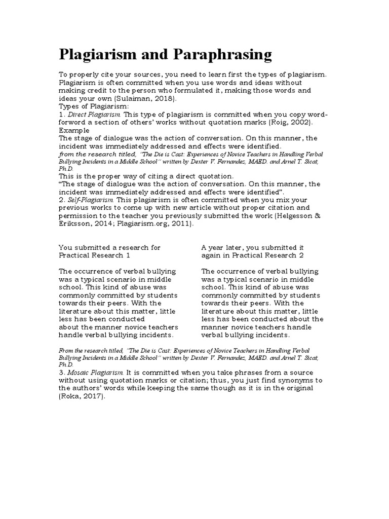 Plagiarism and Paraphrasing | PDF | Plagiarism | Human Communication