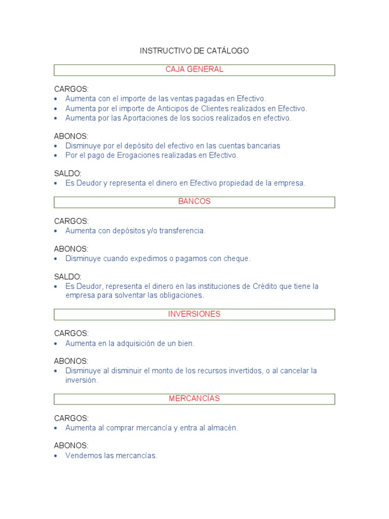 Instructivo de Catalogo | PDF | Impuesto al valor agregado | Bancos
