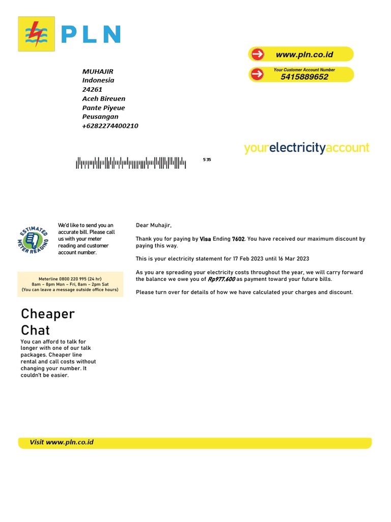 Bill Electricity | PDF