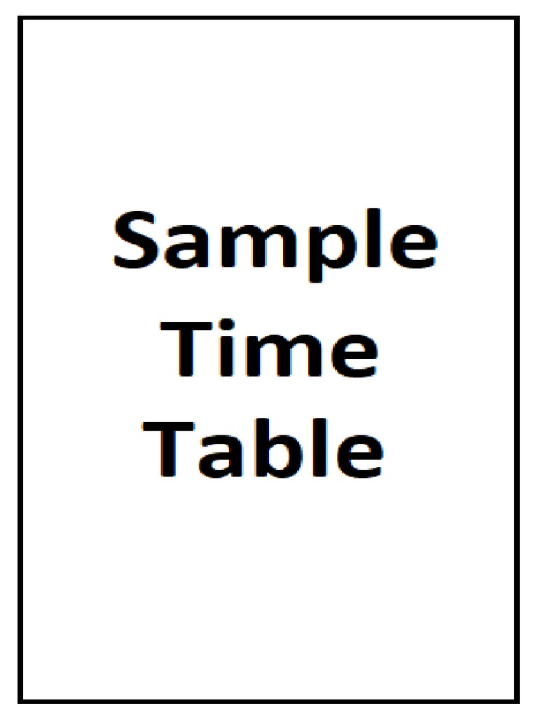 Sample Time Table | PDF