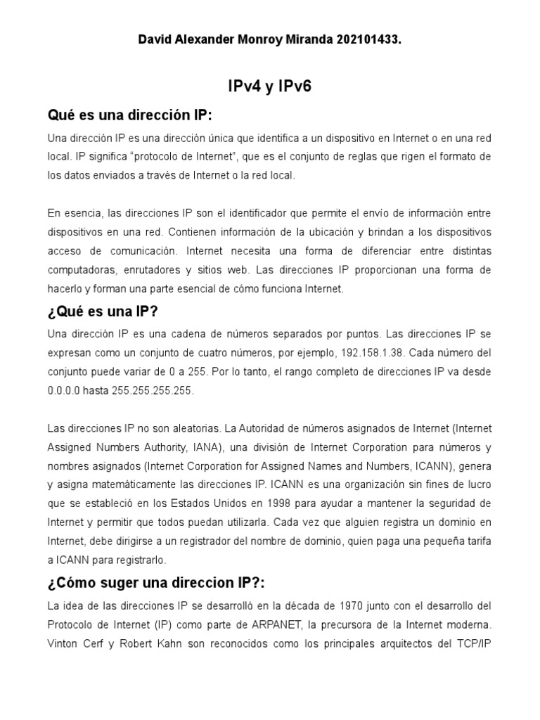 IPv4 y IPv6 | PDF | Dirección IP | Yo Pv6