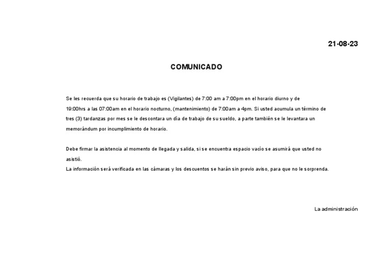 Aviso Comunicado | PDF