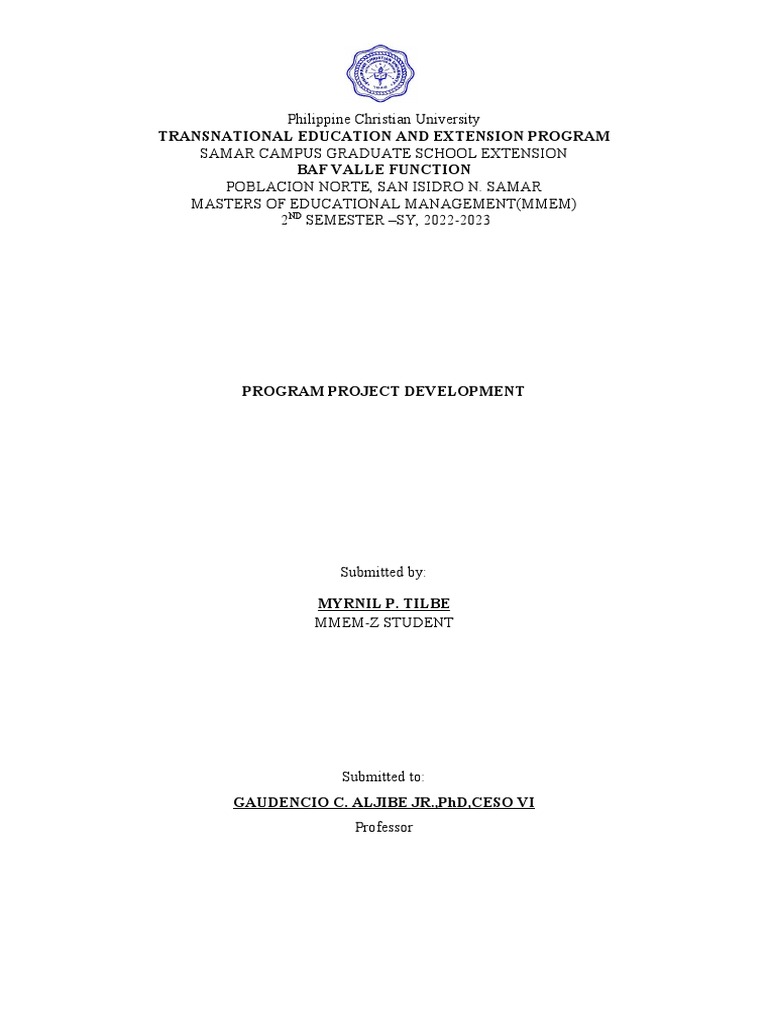 Program Project Development | PDF