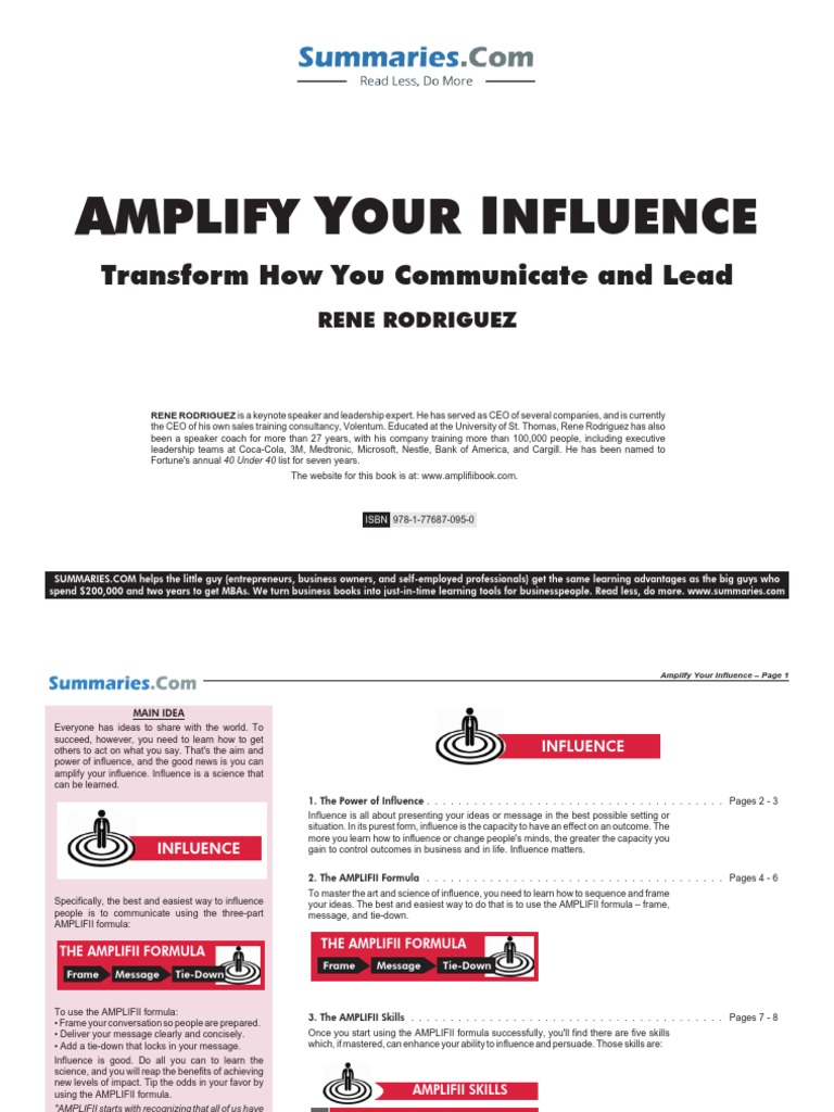 Amplify Your Influence | PDF | Communication | Learning