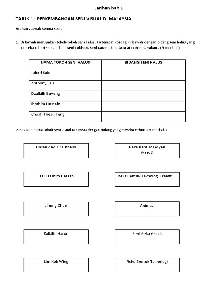 MODUL PSV AKTIVITI TING 1 | PDF