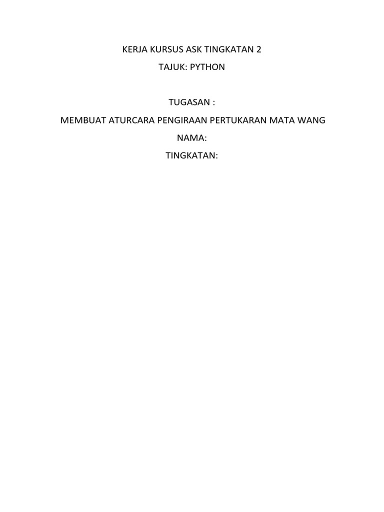 Kerja Kursus Ask Tingkatan 2 | PDF