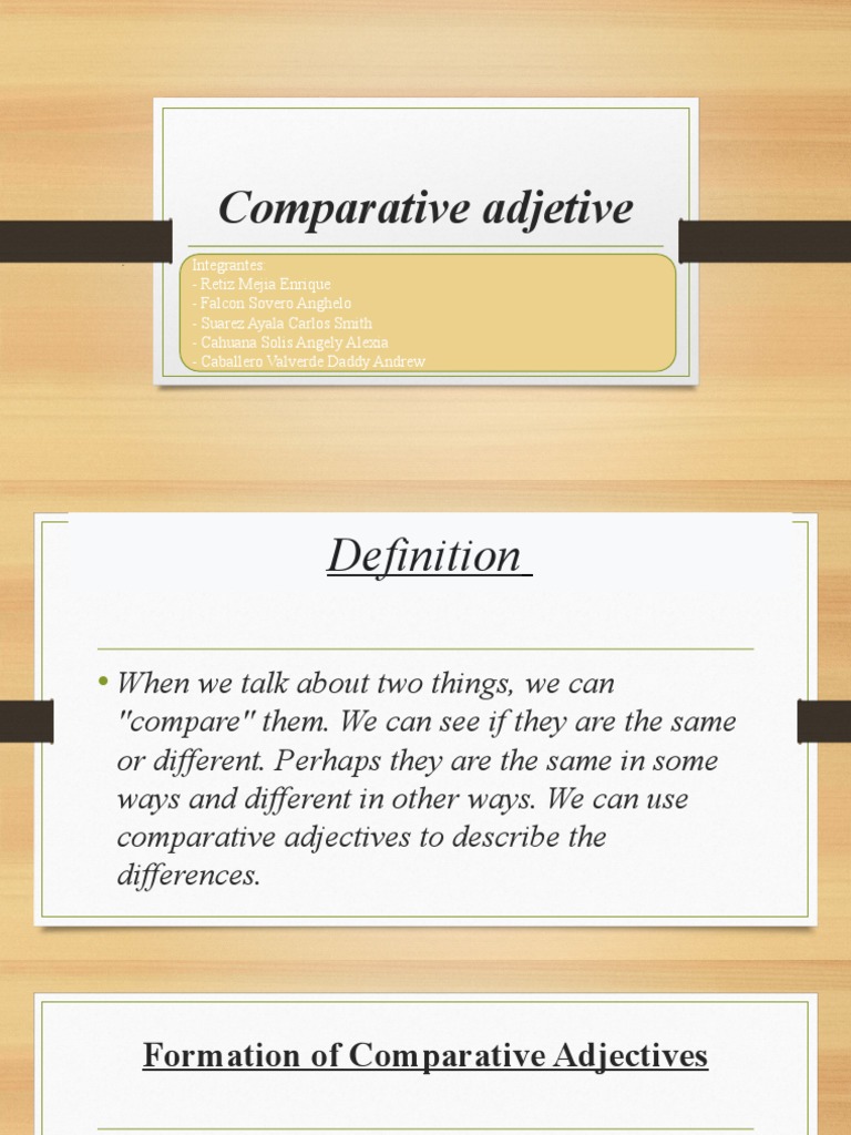 Comparative Adjetive | PDF | Language Arts & Discipline | Wellness