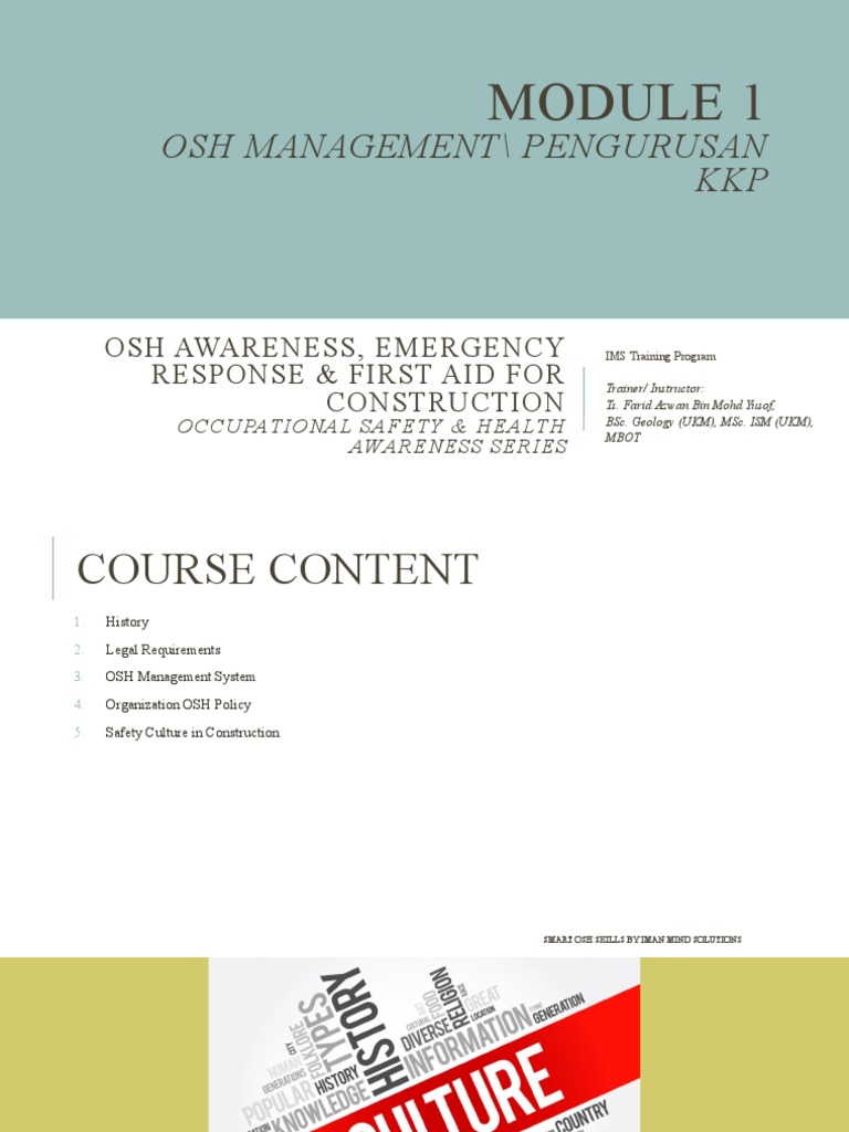 Module 1 - OSH Management R2 | PDF | Occupational Safety And Health ...