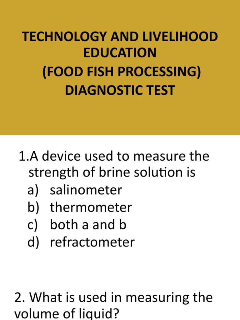 Food Fish Processing Diagnostic Test | PDF