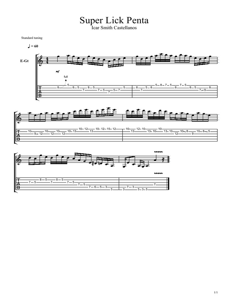Super Lick Penta Guitar Tab | PDF