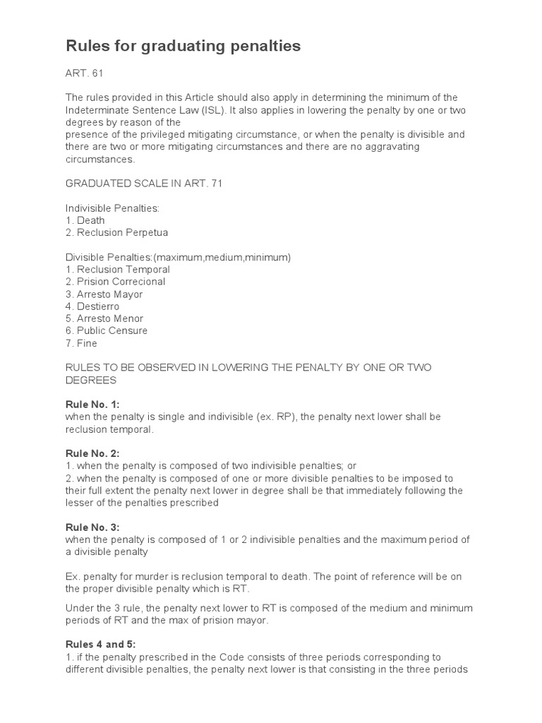 Rules For Graduating Penalties | PDF