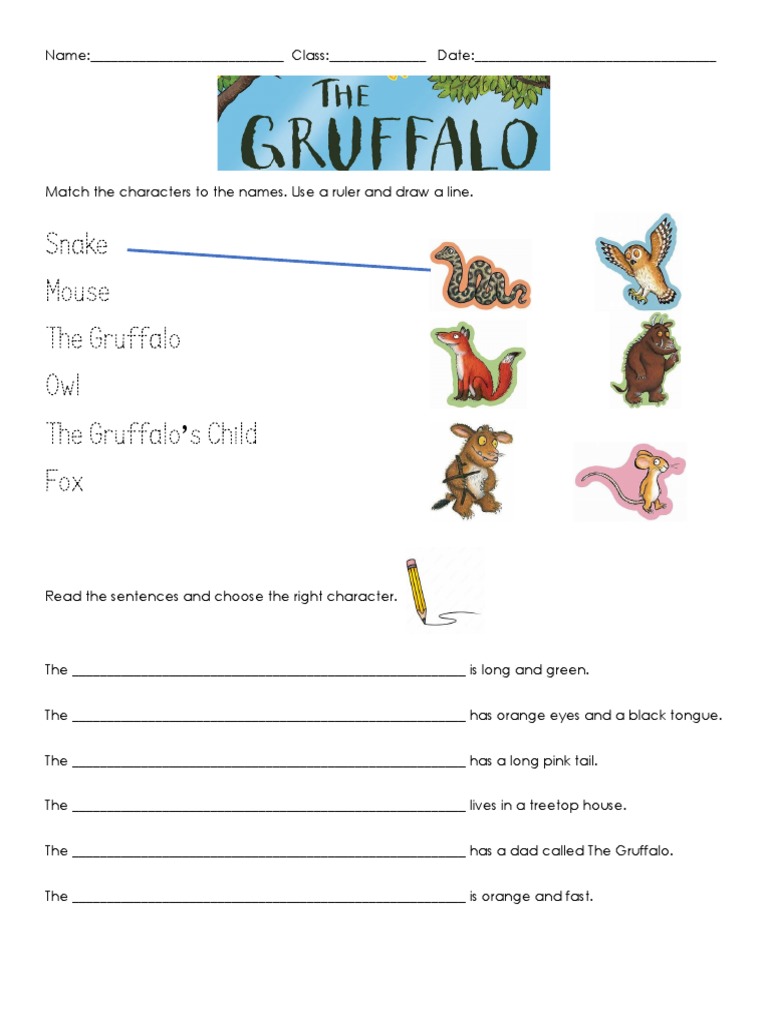 Gruffalo Character Activity Worksheets | PDF | Language Arts & Discipline