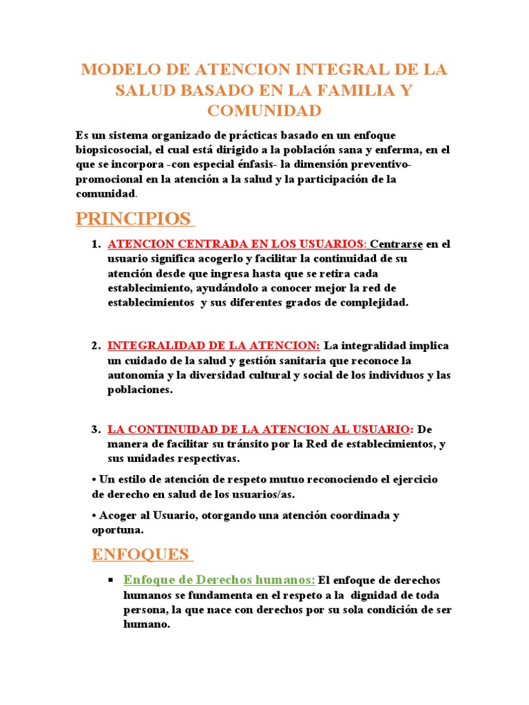 Modelo de Atencion Integral de La Salud Basado en La Familia y Comunidad | PDF