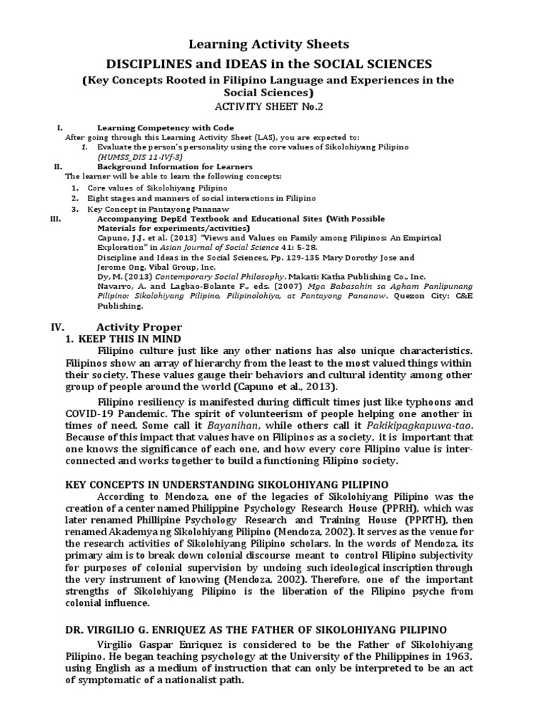 SHS - Diss - Q2 - Las2 Final | PDF | Philippines