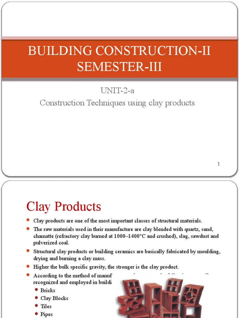 Construction Techniques Using Clay Products | PDF | Brick | Tile