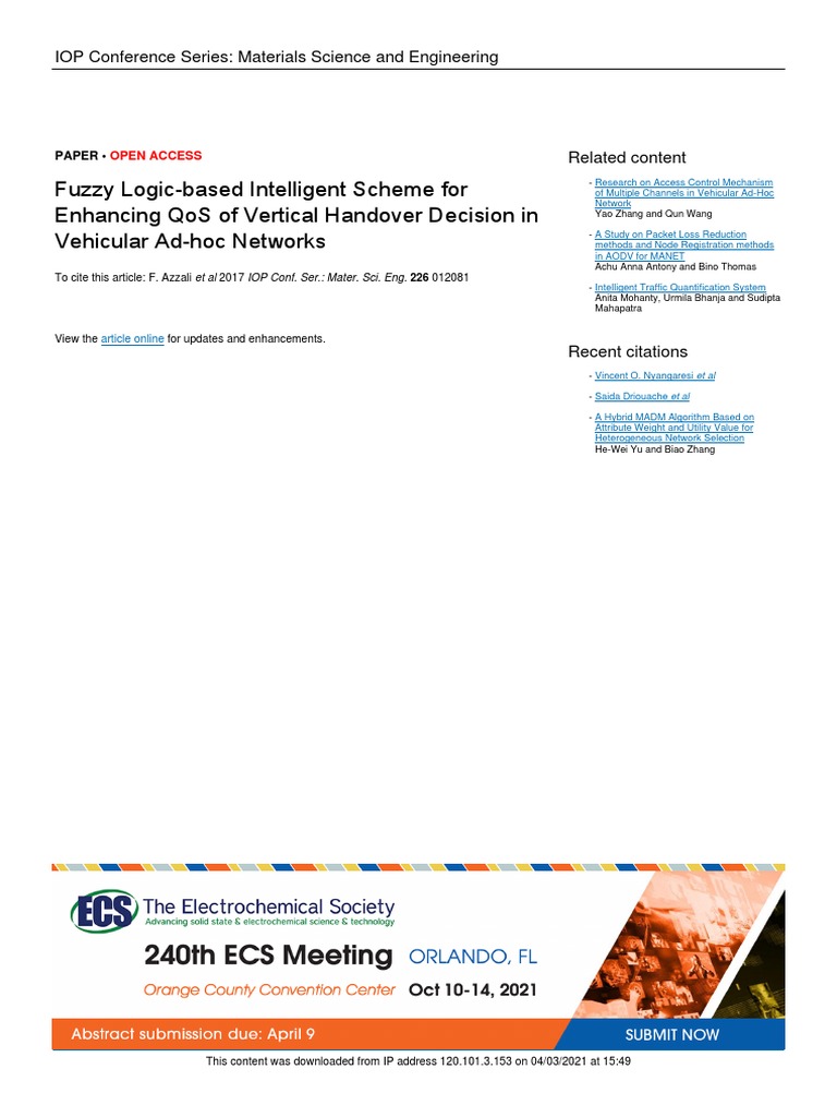 Fuzzy Logic Based Intelligent Scheme For Enhancing Qos Of Vertical Handover Decision In