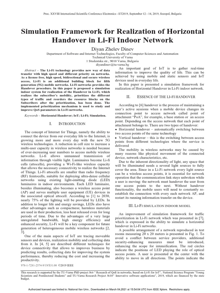 Simulation Framework For Realization of Horizontal Handover in Li-Fi ...
