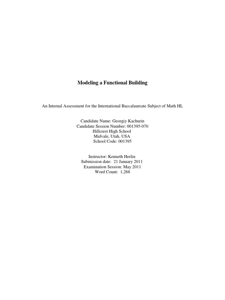 Modeling A Functional Building IA | PDF | Integral | Volume