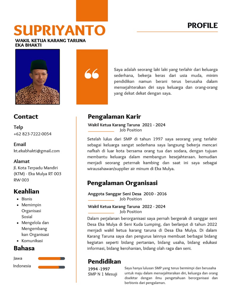 Profil Diri SUPRIYANTO | PDF | Pengembangan Diri