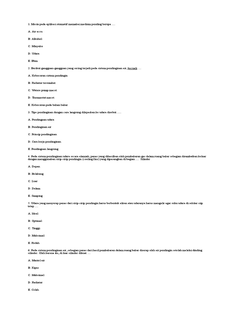 Soal TBSM Kelas 12 | PDF