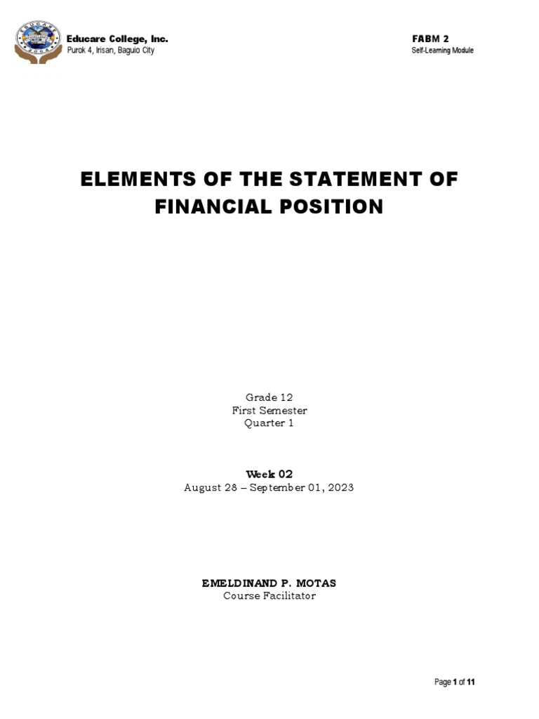 Fabm 2 Week 2 | PDF | Finance & Money Management