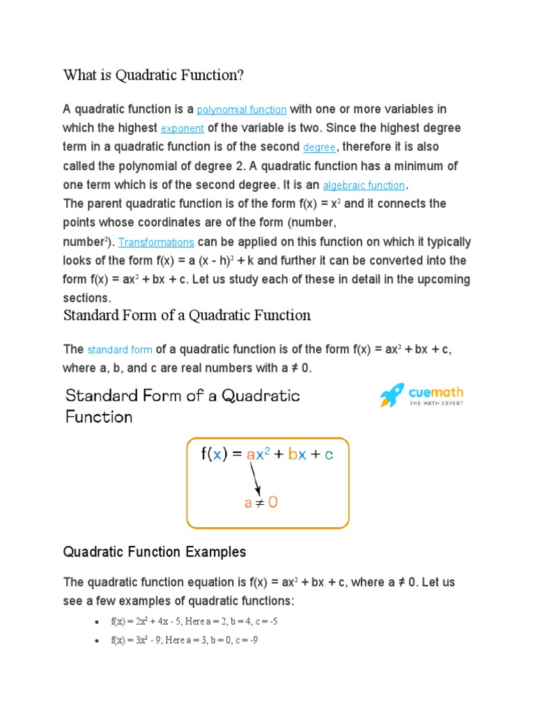 Quadratic Function and Factoring Quadractic Equation | PDF | Quadratic ...