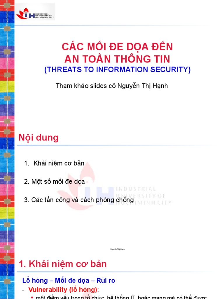 02 ATTT Ch2 CacMoiDeDoaiDen AnToan ThongTin | PDF