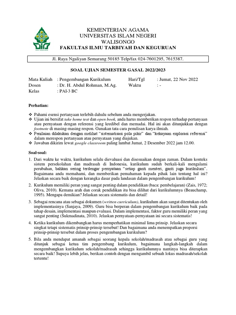 Soal Uas Gasal 2022-2023-Pengkur | PDF Soal Uas Gasal 2022-2023-Pengkur | PDF